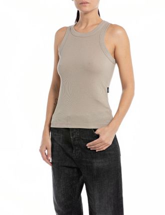 Replay Damen Tank Top mit Stretch, Sand 822 (Beige), XL