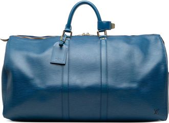 Louis Vuitton Blue Epi Keepall 55