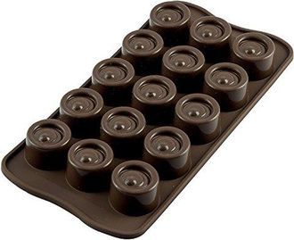 Silikomart | SCG04 Silikonform für VERTIGO Pralinen, antihaftbeschichtet, 15 Pralinen, Packung mit 1 Form für Süßigkeiten, Easy Choc 3D, Ø 28 h 20 mm, Made in It