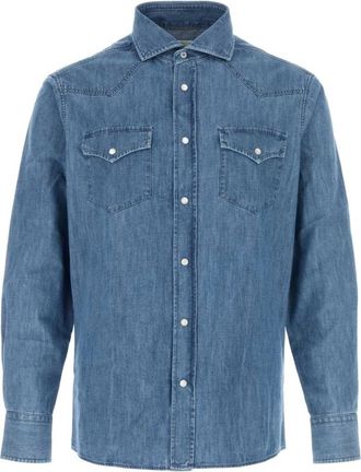 Brunello Cucinelli Leichte Hemd mit Easy Fit Passform - - Shirts - Herren - Blau - L