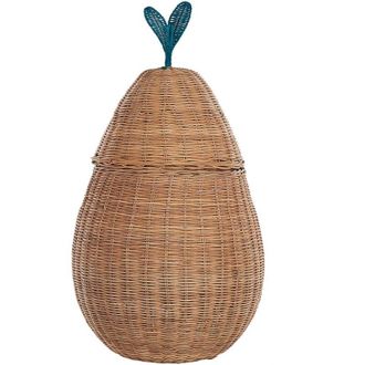 Beliani Panier en Poire pour Rangement en Rotin Naturel Sambur
