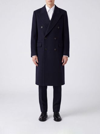 Umit Benan Manteau long &agrave; double boutonnage en pur cachemire avec revers classiques