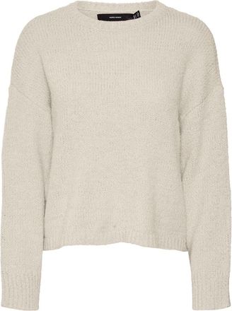 Vero Moda Vero Moda Womens VMWILDA LS Boxy O-Neck Pullover GA Boo L/S Strickware, Birch/Detail:Melange, S