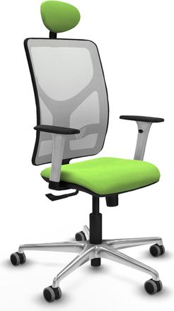 Piqueras y Crespo B&uuml;rostuhl mit verstellbaren Armlehnen, h&ouml;henverstellbare Lendenwirbelst&uuml;tze und festes Kopfteil, ausgestattet mit 3 Positionen und Schneideschaum, Wei