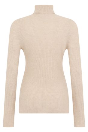 Fabiana Filippi Virgin Wool Ribbed Turtleneck Sweater - Beige