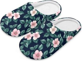 Coloranimal Pantoufles dint&eacute;rieur pelucheuses &agrave; bout ferm&eacute; pour femme - L&eacute;g&egrave;res et confortables, Fleur r&eacute;tro rose, 35.5/36.5 EU