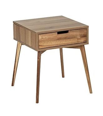 WENKO Table de nuit scandinave en bois FSC, petite table avec tiroir, Acina, 50 x 55 x 50 cm