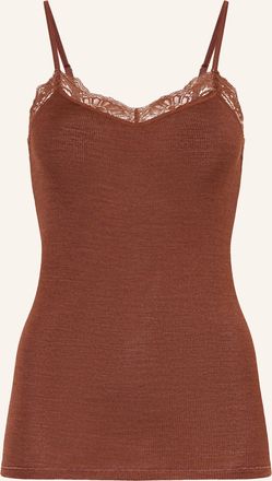 Hanro Top Woolen Lace Mit Merinowolle Und Seide braun