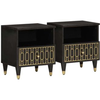 vidaXL Nachttische 2 Stk. 40x33x46 cm Massivholz Mango Vidaxl