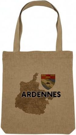 Fabulous Sac Shopping Tote Bag Aspect Lin - Ardennes 08 D&eacute;partement Carte Ancienne Grand Est - Sac de Courses Toile Epaisse 360g Beige Naturel Cabas Port&eacute; Epau