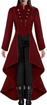 Generic Manteau victorien pour femme | Uniforme gothique à queue-de-morue - Uniforme gothique à queue dhirondelle victorienne longue Trench-Jacket Vintage Man
