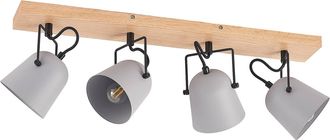 Lindby Strahler Adalin (Modern) aus Holz (4 flammig, E14) - Deckenlampe Deckenleuchte Lampe Spot Wohnzimmerleuchte