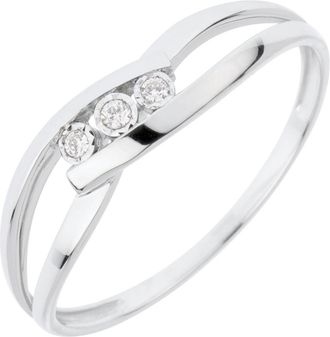 Edenly Trilogie Ring Kostbarer Kokon - Kuss der Liebe - Weißgold - 18 Karat