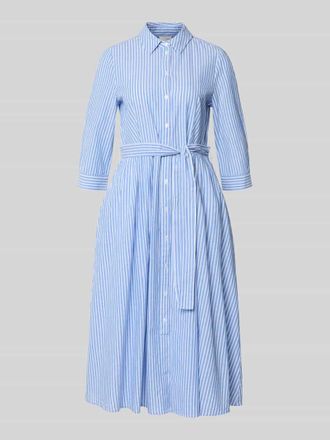 Oui Hemdblusenkleid mit Bindeg&uuml;rtel und 3/4-Arm