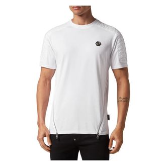 Philipp Plein Homme, Tops, Blanc, Taille: 2XL SS Snake Round Neck T-Shirt