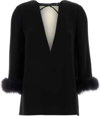 Valentino Garavani Femme, Blouses et Chemises, Noir, Taille: 38 FR Chemisier en soie
