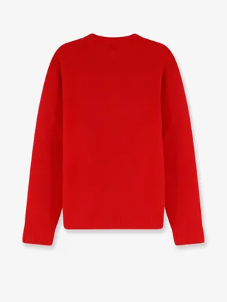 Alysi Womens Crewneck Merino-Cashmere Sweater Red Merino Wool