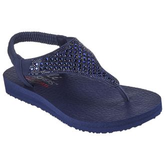 Skechers Damen Meditation-Rock Crown Flache Sandale, Medium, Marineblauer Mitobuck-Strassbesatz, 38 EU