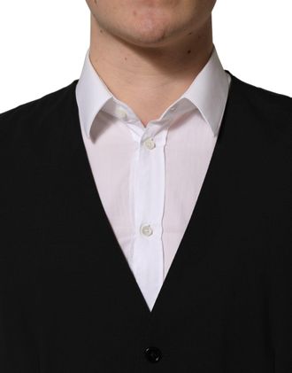 Dolce & Gabbana Black Wool Slim Fit Formal 3 Piece Men Suit Virgin Elastane