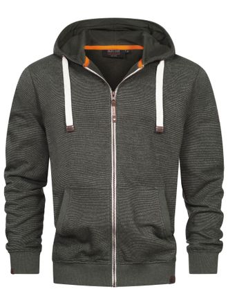 Indicode Herren INBaustian Sweatjacke mit RIPP-Bündchen und Kapuze | Kapuzensweater Hoodie für Männer Climb Ivy, XXL