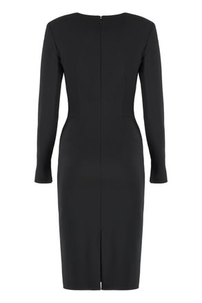 Elisabetta Franchi Jewellery Chain-Accented Crepe Dress - Black