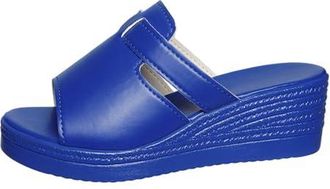 Generic Sandales d&eacute;t&eacute; compens&eacute;es pour femme - Bout ouvert - L&eacute;g&egrave;res - D&eacute;contract&eacute;es - Pour la marche et la plage, bleu, 40.5 EU