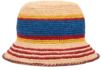 Paco Rabanne Womens Bucket Hat Raffia Beige