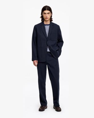 Arket Blazer Aus Leinenmischung -Blau