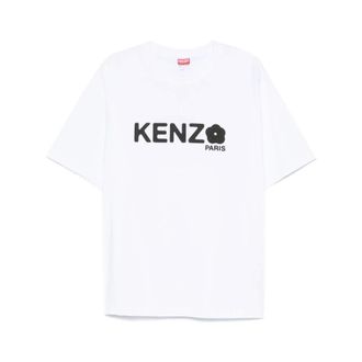 Kenzo Homme, Tops, Blanc, Taille: XL T-shirt Unisexe Col Rond