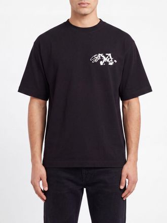 Off-white T-shirt en coton &agrave; logo Arrow et &eacute;paules tombantes