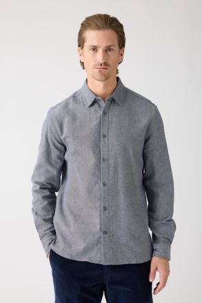 Knowledge Cotton Apparel Herren vegan Flanellhemd Dune Regular Nachthimmelblau