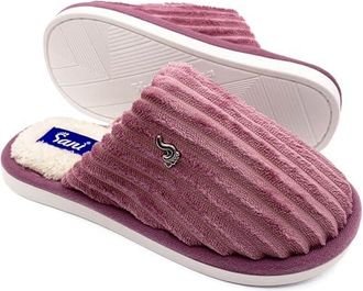 Sani Pantoufles en velours pour femme - Semelle int&eacute;rieure en mousse &agrave; m&eacute;moire de forme - Slippers souples - Antid&eacute;rapantes l&eacute;g&egrave;res, aubergine, 36 EU