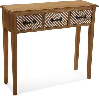 VERSA Severn Schmales Möbelstück für den Eingangsbereich oder Flur, Moderner Konsolentisch, mit 3 Schubladen, Maßnahmen (H x L x B) 80 x 30 x 90,5 cm, Holz,