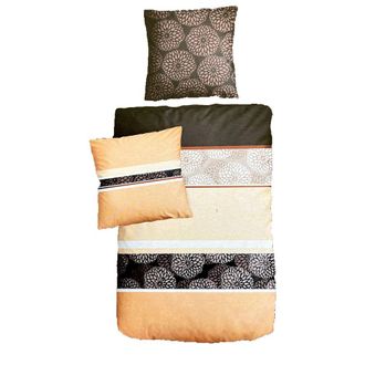 Generic Hochwertige Biber Bettw&auml;sche Baumwolle 155x220 80x80 Set 2tlg, Farbe Beige