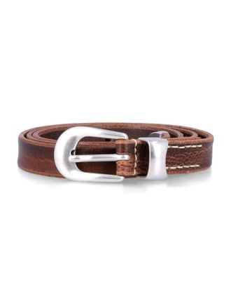 Our Legacy G&uuml;rtel - Brown Leather Belt With Metal Buckle - Gr. 100 - in Rosa - f&uuml;r Damen