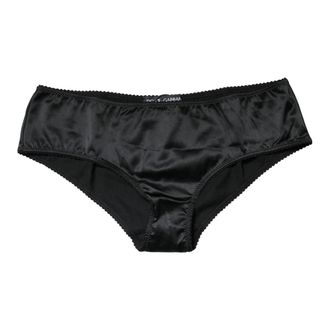 Dolce & Gabbana Silk Stretch Mid Waist Brief Panty - - Underwear - Damen - Schwarzk - S
