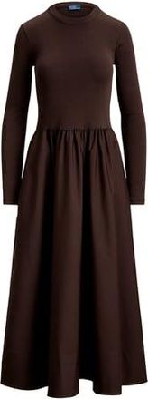 Polo Ralph Lauren Robe &eacute;vas&eacute;e &agrave; manches longues en coton