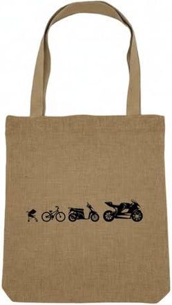 Fabulous Sac Shopping Tote Bag Aspect Lin - L&eacute;volution de la Moto Grosses cylindr&eacute;es Cafe Racer Poucette - Sac de Courses Toile Epaisse 360g Beige Naturel Caba