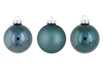 Cosy & Trendy Cosy Home 12 Weihnachtskugeln aus Glas, Shiny Matt Opal, Blau, D8 cm