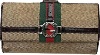 Gucci unisex, Pre-owned, Beige, Taille: ONE Size Portefeuille en coton Pre-owned