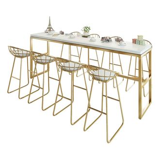 Generic Barhocker mit goldenen Beinen, 4er-Set, ergonomische, wei&szlig; gepolsterte Esszimmerst&uuml;hle, h&ouml;henverstellbar f&uuml;r Bars und Caf&eacute;s, Bequeme Sitzgelegenheiten