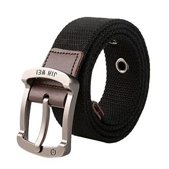 Generic Ceinture ext&eacute;rieure unisexe en toile avec boucle &agrave; d&eacute;gagement rapide pour homme adulte, Noir, L