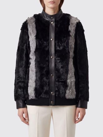 Valentino Garavani Pelzjacke im zweifarbigen Design mit Mandarinkragen