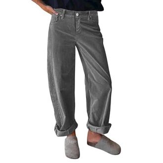 Generic Pantalon en velours côtelé pour femme - Coupe droite - Taille haute - Décontracté - Léger et respirant - Pantalon en velours côtelé confortable - Pant