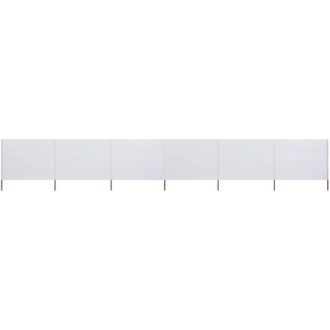 vidaXL Paravent 6 panneaux Tissu 800 x 160 cm Blanc sable