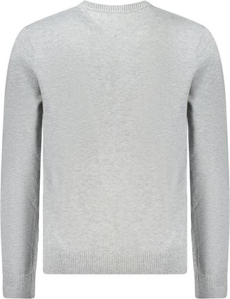 Tommy Hilfiger Logo-Embroidered Crew Neck Sweater - Gray