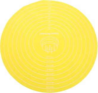 NUOBESTY Teigknetmatte Silikon Rund 30cm mit Messskala Hitzebest&auml;ndige rutschfeste Backmatte zum Ausrollen von Kuchen Pizza und Keksteig Wiederverwendbare K&uuml;ch