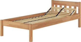 Erst-Holz &Uuml;berlanges Holzbett Massivholzbett 90x220 Buche Zubeh&ouml;r w&auml;hlbar V-60.83-09-220Federholzrahmen inkl