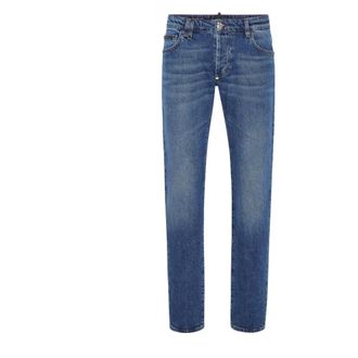 Philipp Plein Denim Hosen Super Straight Cut Tattoo - - Jeans - Herren - Blau - W32