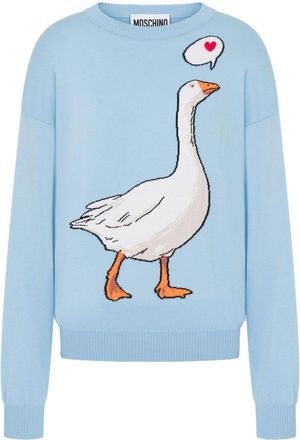 Moschino pull à motif doie - Bleu